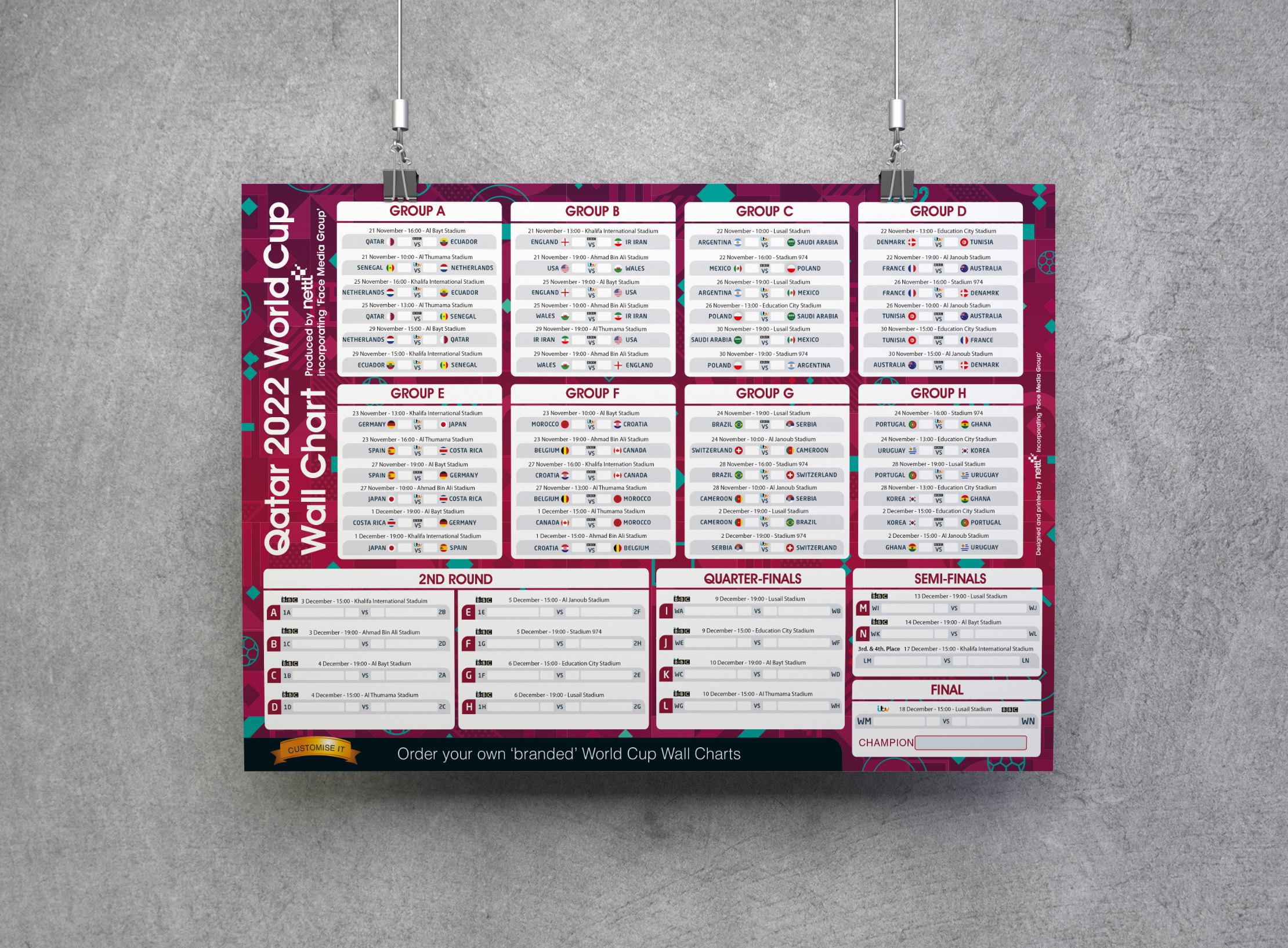 World Cup 2022 Wall Charts | Face Media Group